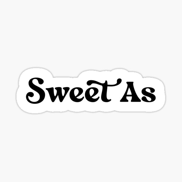 "Sweet As in Retro Font" Sticker for Sale by BearAndCat | Redbubble