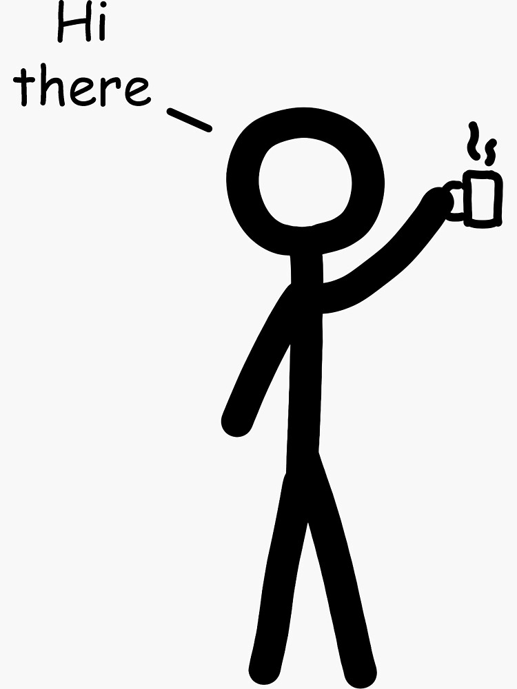 "Stick Figure / Man Holding coffee" Sticker for Sale by TheLazyCompany ...