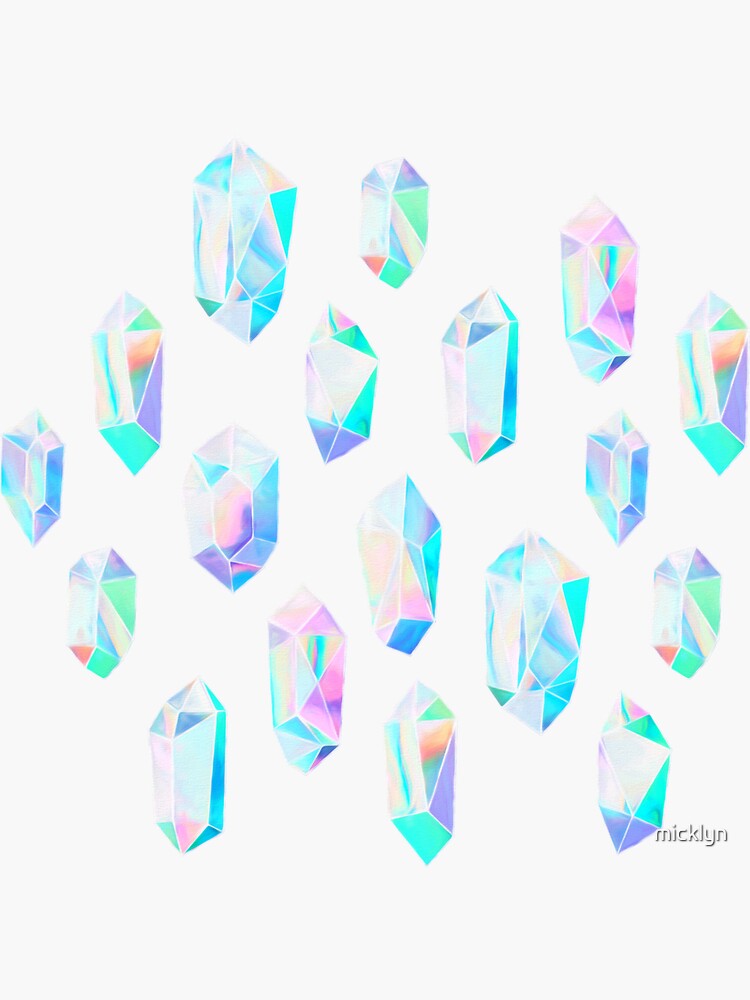 "Iridescent Rainbow Crystals" Sticker for Sale by micklyn | Redbubble
