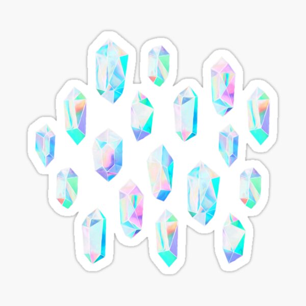 "Iridescent Rainbow Crystals" Sticker for Sale by micklyn | Redbubble
