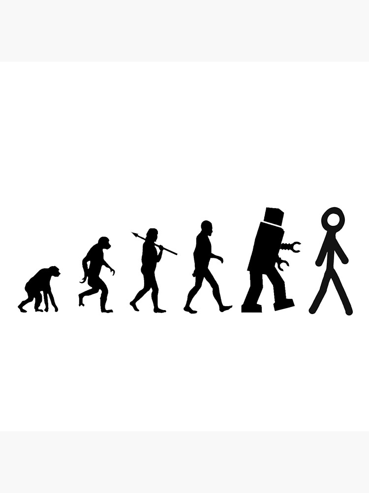 "The Evolution of Man with Robot and Stick Figure" Poster for Sale by ...