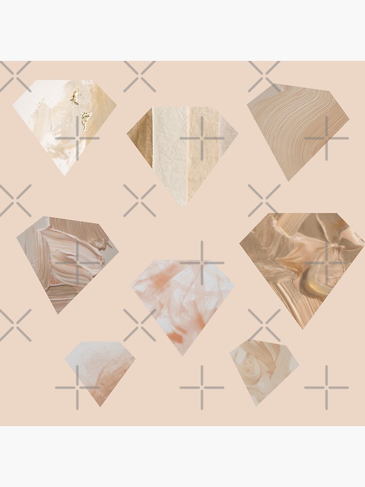 "Neutral textured diamonds, sticker pack" Poster for Sale by beskrajem ...