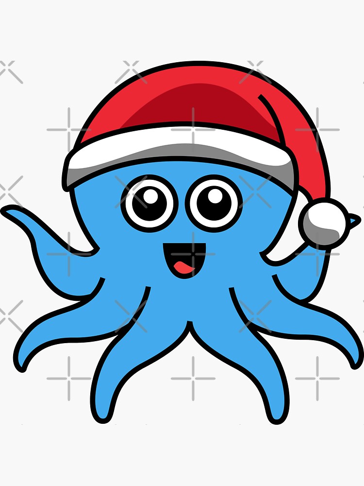 "Octopia-art Santa drawing" Sticker for Sale by Blondiabshop | Redbubble