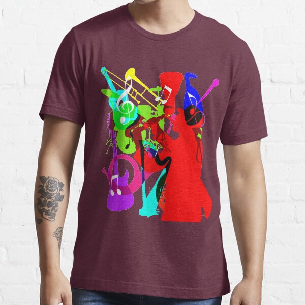 "Sax Player Musical Instruments Medley Music Lovers Graphic" T-shirt ...