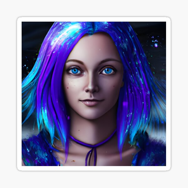 "Purple Enchantress (3) - Beautiful Magic Girl" Sticker for Sale by ...