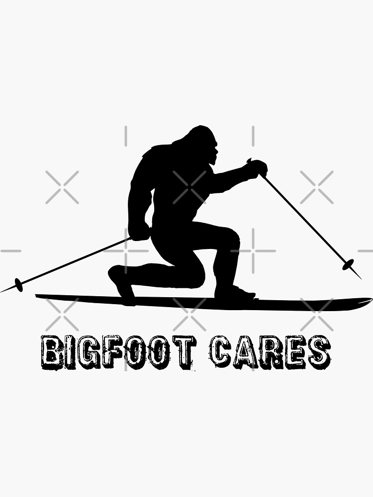 "Bigfoot Cares Telemark Skiing" Sticker for Sale by esskay | Redbubble