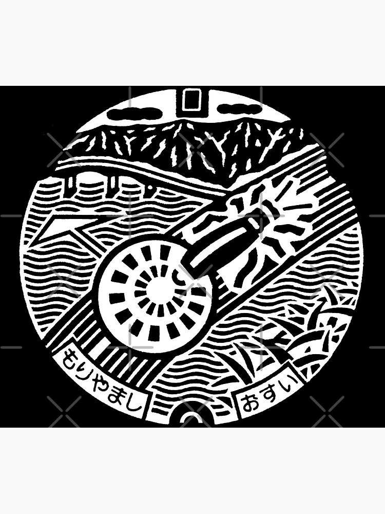 "Firefly motif on manhole in Japan - Inverted White" Art Print for Sale ...