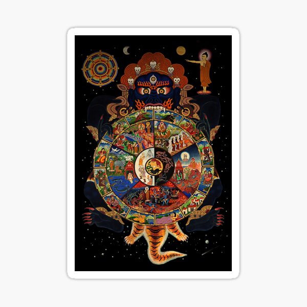 "Buddhist Wheel of Life" Sticker for Sale by Onodera | Redbubble