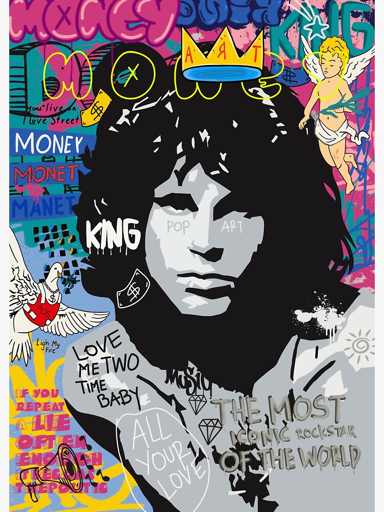"Jim morrison graffiti style" Sticker for Sale by Faylisart | Redbubble