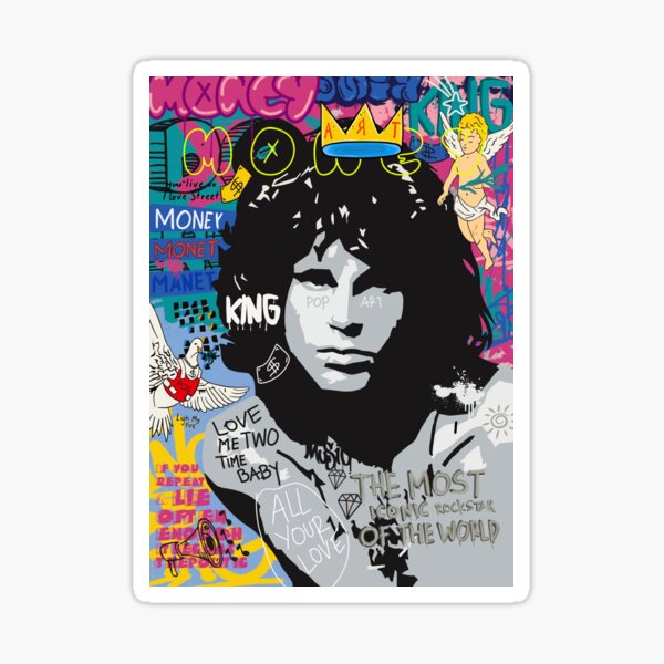 "Jim morrison graffiti style" Sticker for Sale by Faylisart | Redbubble