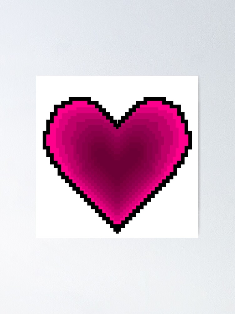 "black and pink pixel heart " Poster for Sale by Pixelart-Mary | Redbubble