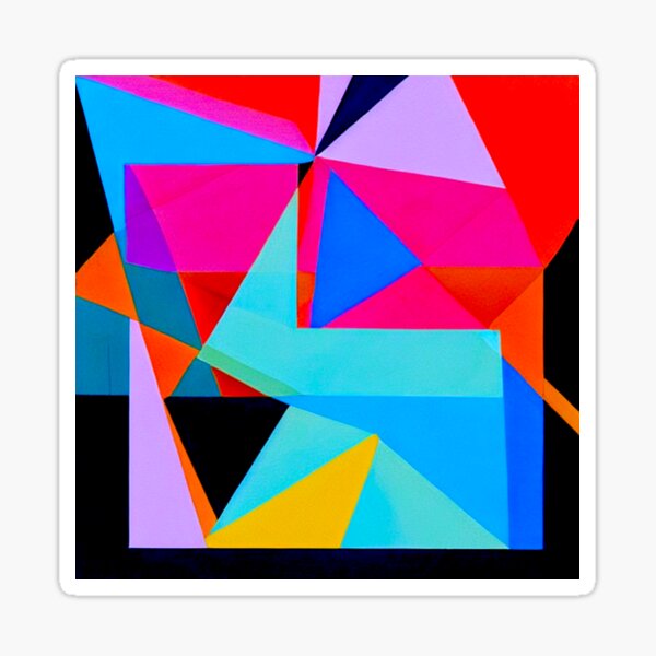 "Vibrant 3D Geometry" Sticker for Sale by TheGroovyTop | Redbubble