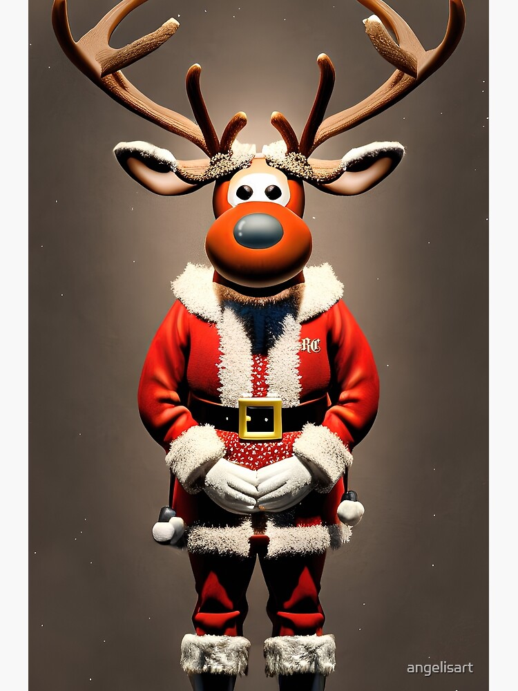 "Rudolf the reindeer dressed as Santa Claus. Rudolf Claus." Poster for ...