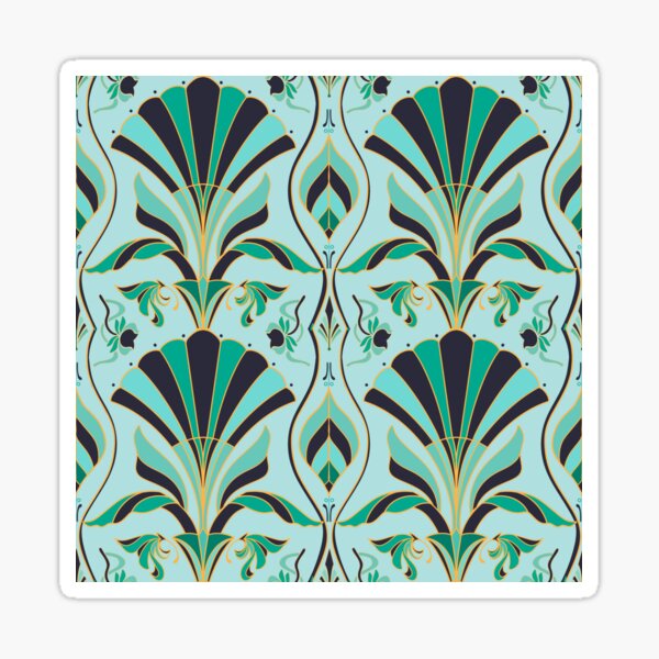 "ART DECO (dark green)" Sticker for Sale by MISODART | Redbubble