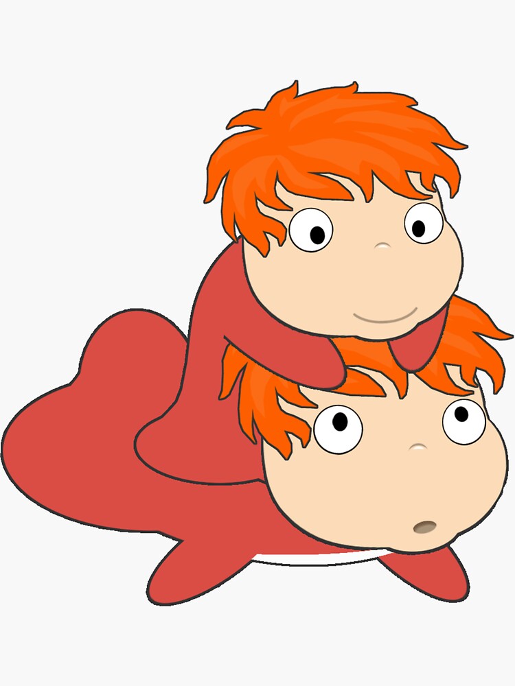 "ponyo cartoon" Sticker for Sale by parsagerata | Redbubble