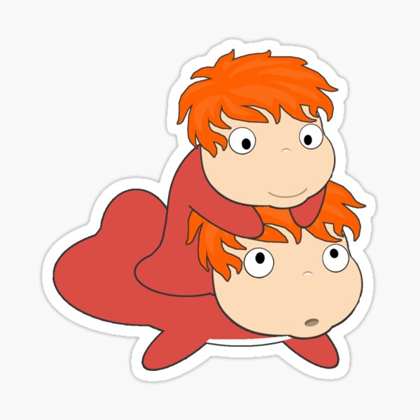 "ponyo cartoon" Sticker for Sale by parsagerata | Redbubble
