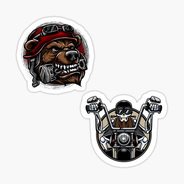 "Motorcycle biker chopper bear" Sticker for Sale by Sticker-Palace ...