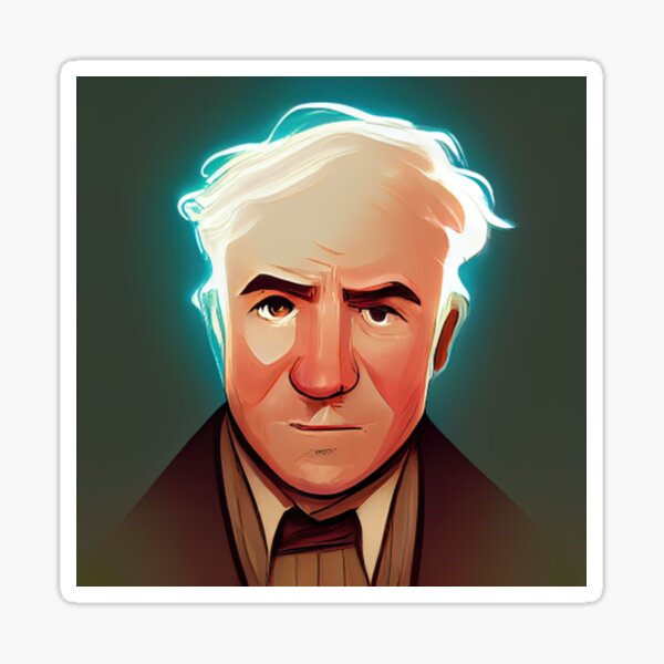 "Thomas Edison " Sticker for Sale by ComicsFactory | Redbubble