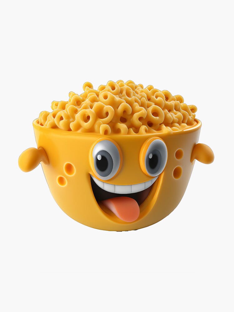 "Happy Mac and Cheese" Sticker for Sale by TranMuse | Redbubble