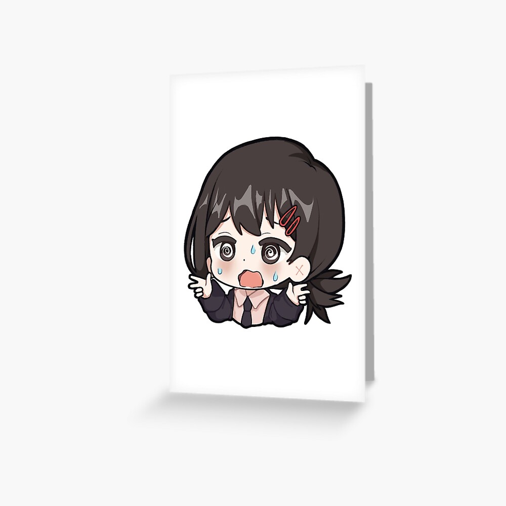"Kobeni - Chainsaw Man Chibi Kawaii Sticker Emoji Icon " Greeting Card ...