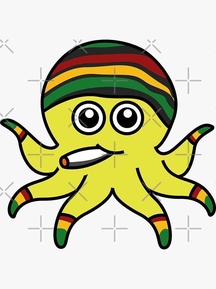 "Octopia-art Jamaica drawing" Sticker for Sale by Blondiabshop | Redbubble