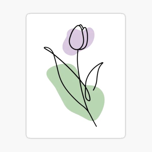 "Tulip Abstract Line Art" Sticker for Sale by LMoonDesigns | Redbubble