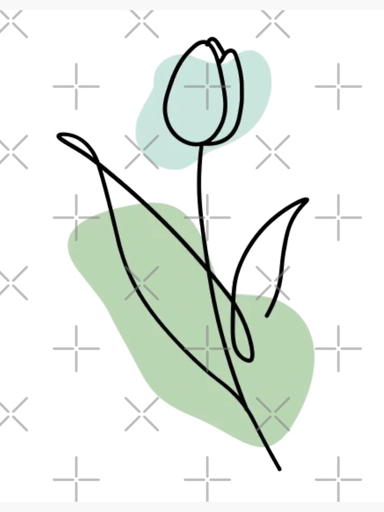 "Tulip Abstract Line Art" Sticker for Sale by LMoonDesigns | Redbubble