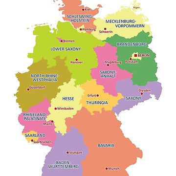"Administrative map of Germany" Poster for Sale by alijun | Redbubble