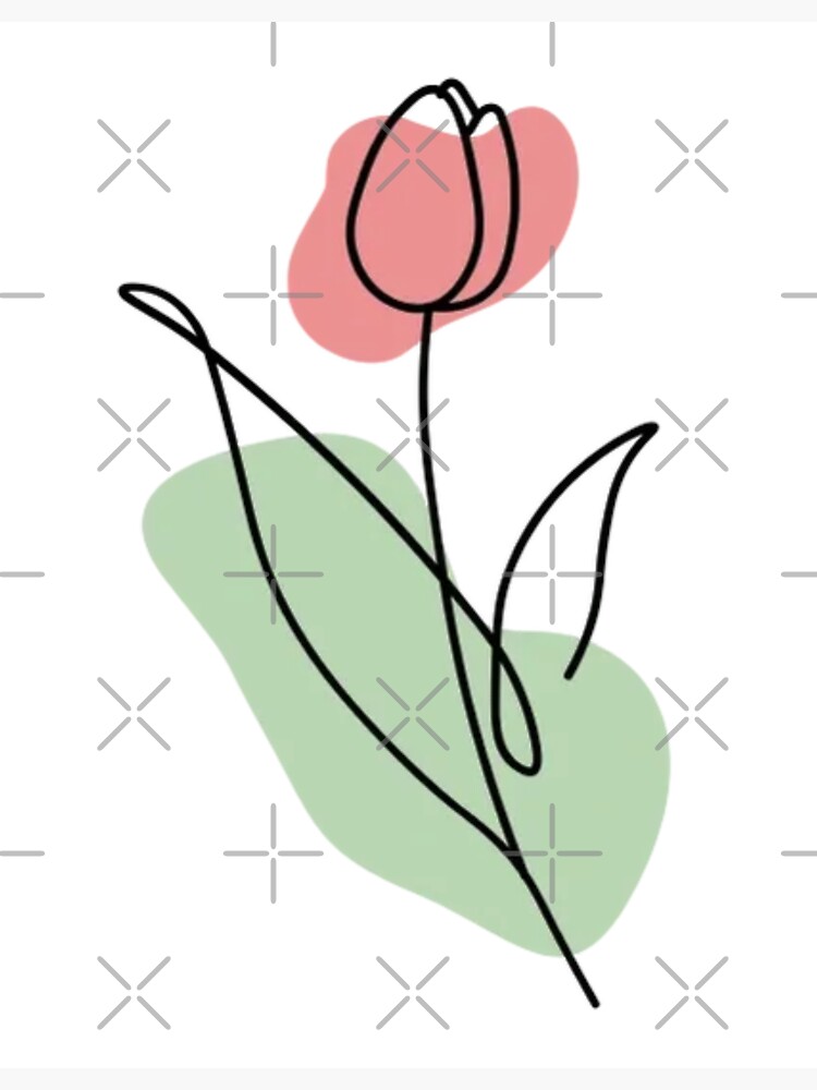 "Tulip Abstract Line Art" Sticker for Sale by LMoonDesigns | Redbubble