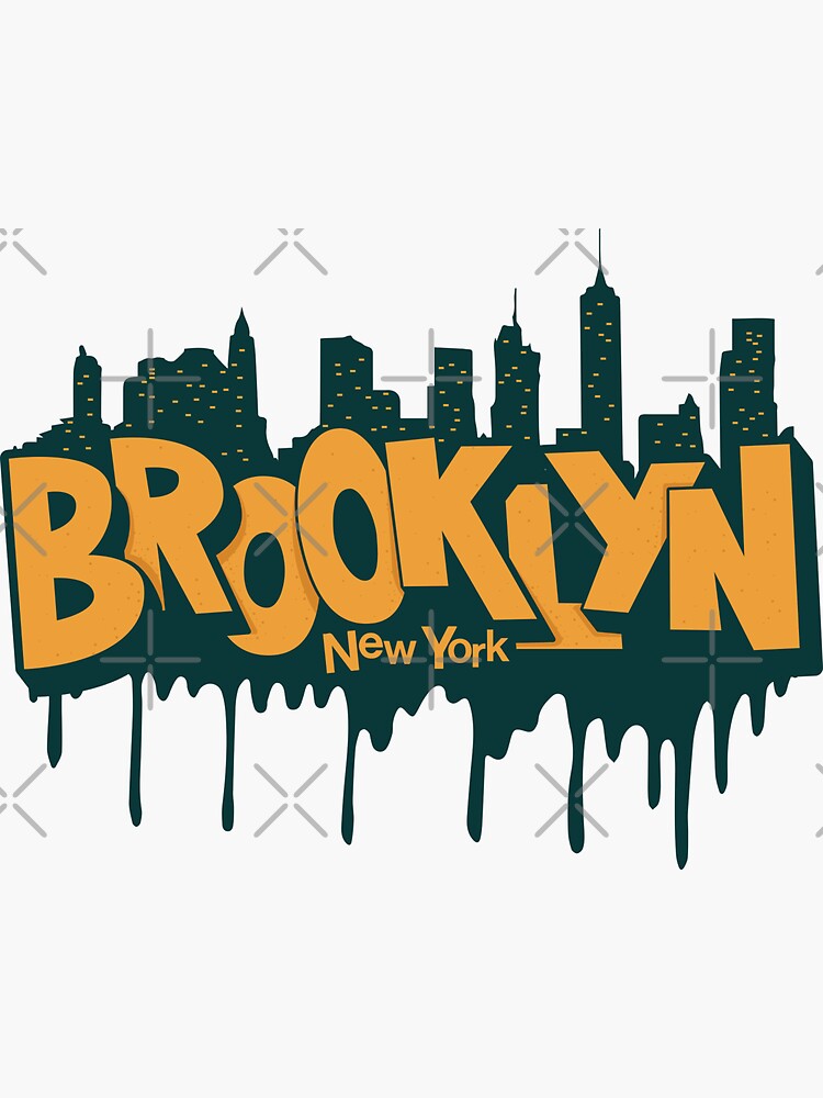 "New York Brooklyn, Brooklyn lettering, Brooklyn logo" Sticker for Sale ...
