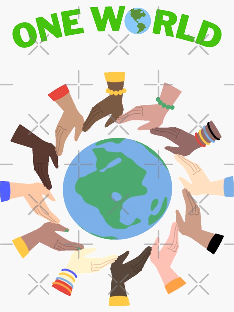"We Are One - One World, Many Races " Sticker for Sale by Magicool ...