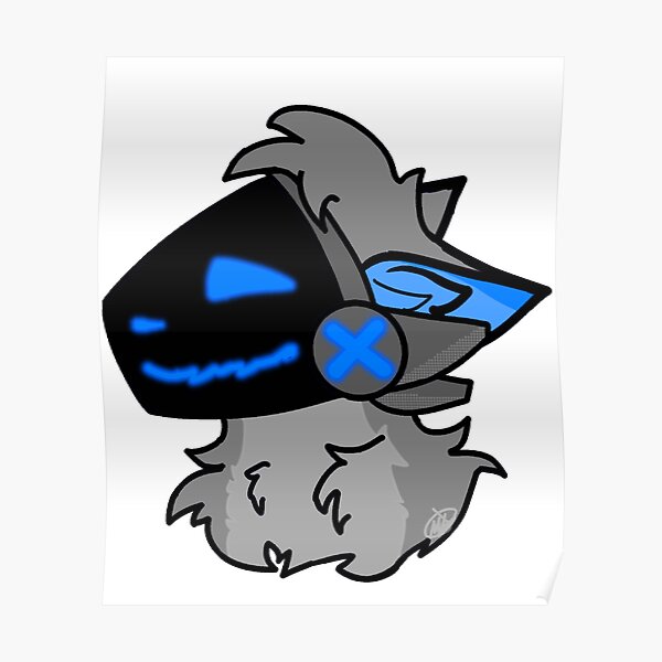 "Protogen head blue" Poster for Sale by FinnCorwin | Redbubble