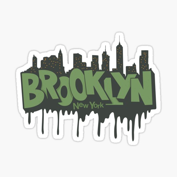 "New York Brooklyn, Brooklyn lettering, Brooklyn logo" Sticker for Sale ...