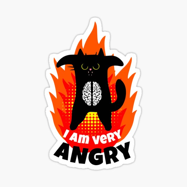 "Angry cute Cat" Sticker for Sale by Right-Fit27 | Redbubble