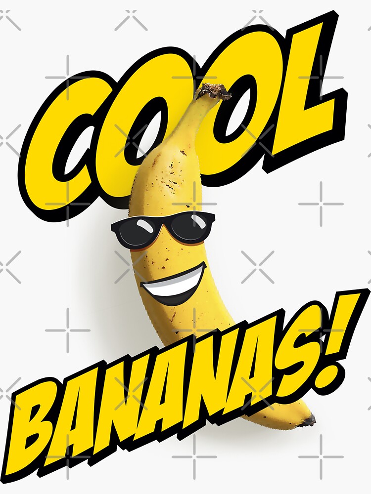 "Cool Bananas! Chilled banana dude cartoon" Sticker for Sale by ...