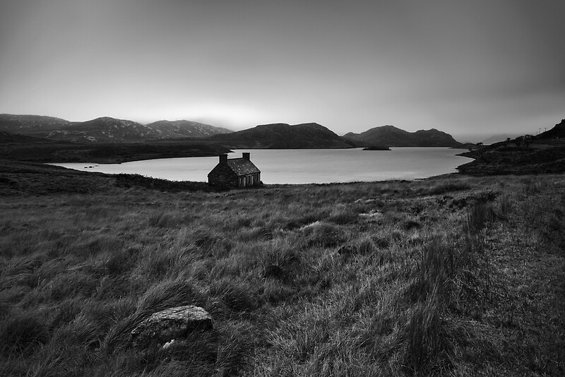 "Cottage at Loch Stack" by derekbeattie | Redbubble