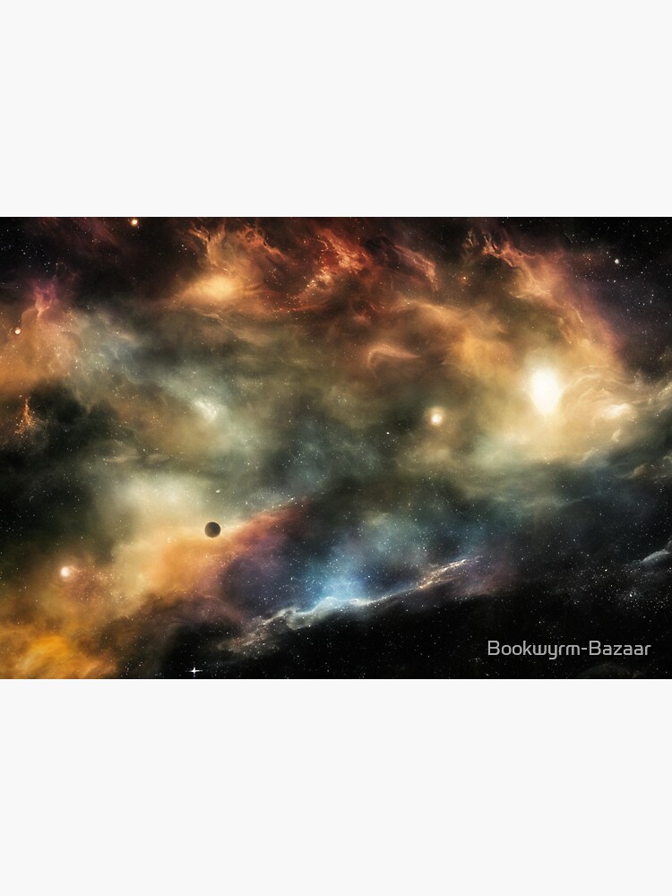 "Detailed landscape painting of galactic outer space featuring stars ...