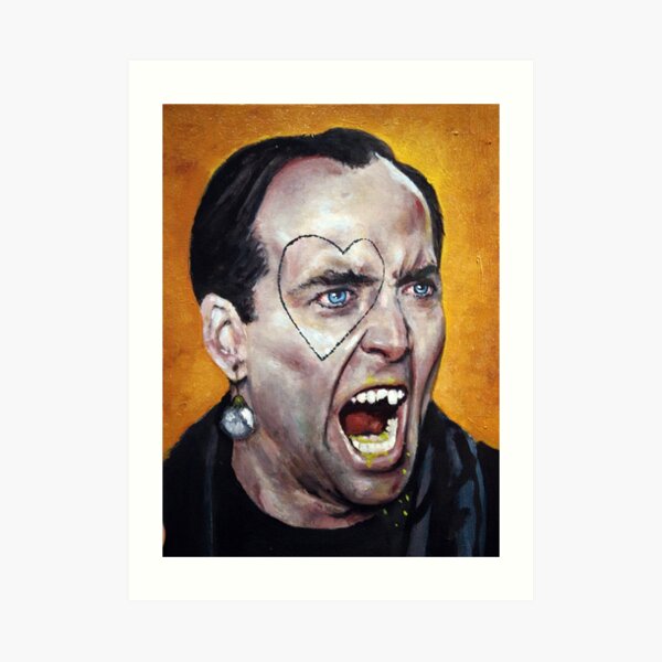 "Portrait of Nicolas Cage With Face Tattoo | Heart Face | God of Spit ...