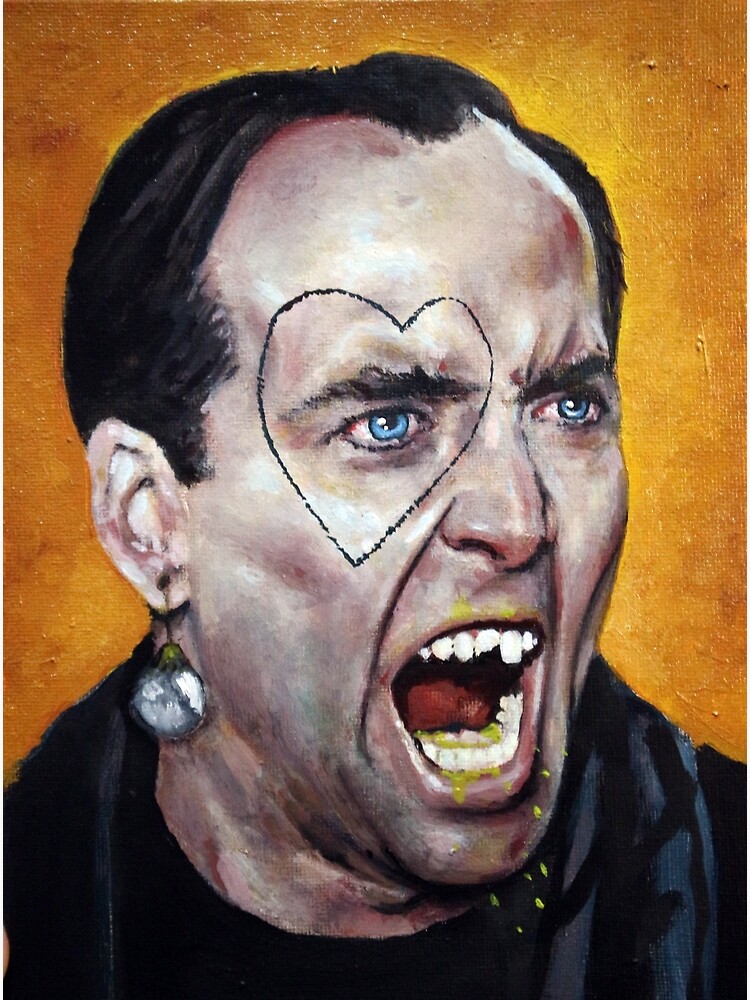 "Portrait of Nicolas Cage With Face Tattoo | Heart Face | God of Spit ...