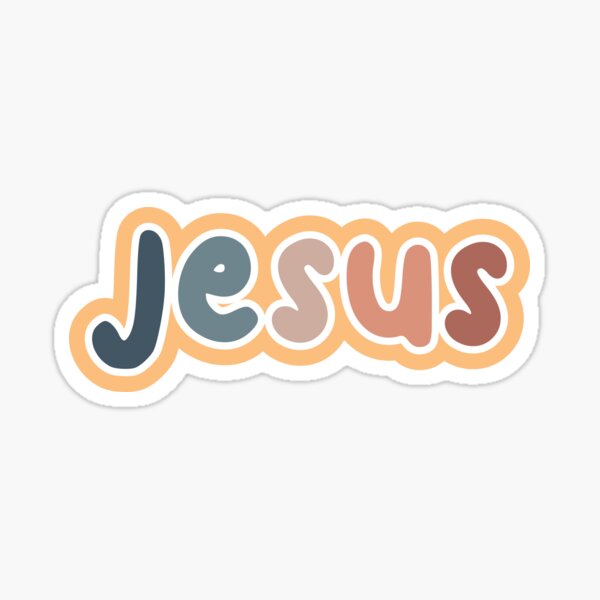 "Jesus Sticker Design" Sticker for Sale by artbyaech | Redbubble