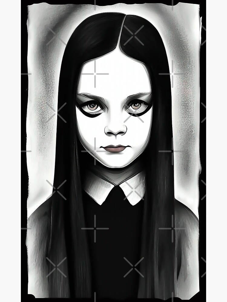 "Cute and Creepy Girl Wednesday Addams" Art Print for Sale by ...