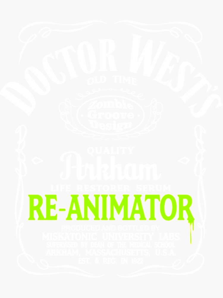 "ReAnimator Shirt" Sticker for Sale by DorcaYundt | Redbubble