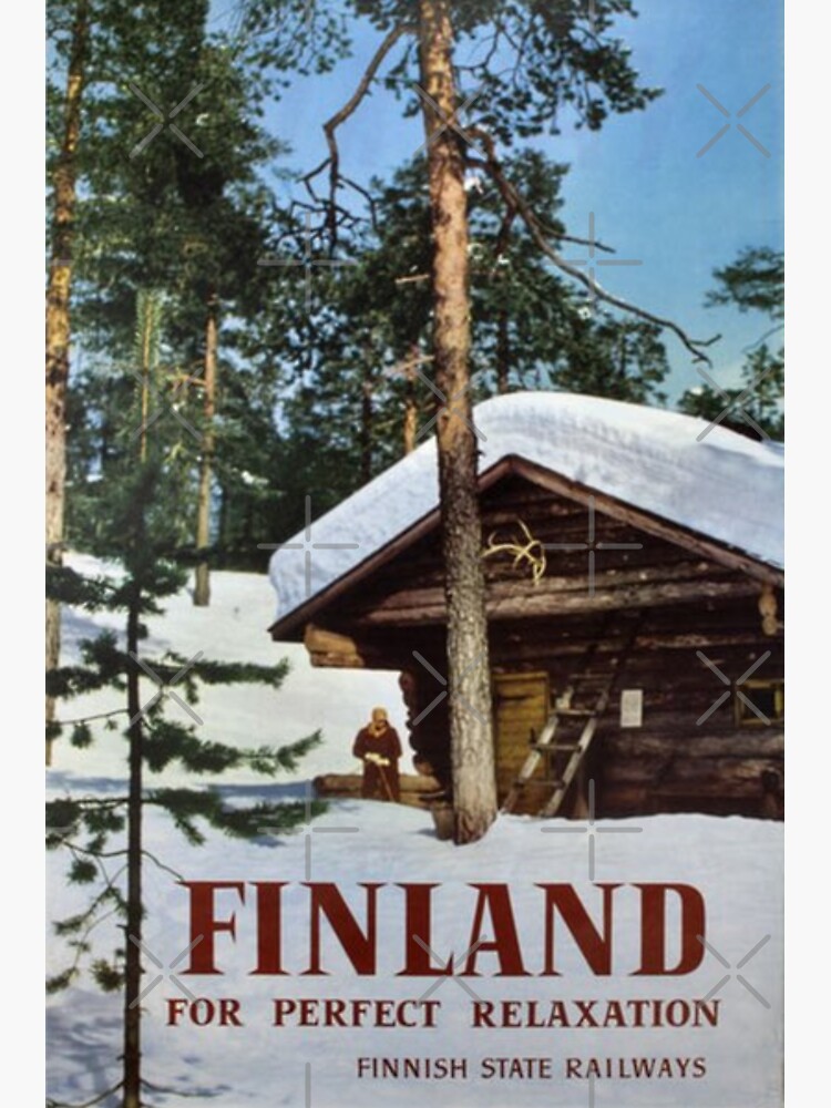 "Finland Vintage Travel Poster | Old Finnish Finns Winter Tourism ...