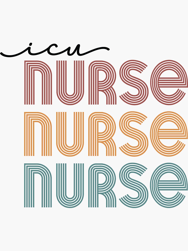 "Colorful Retro Vintage ICU Nurse 80s 1980s" Sticker for Sale by ...