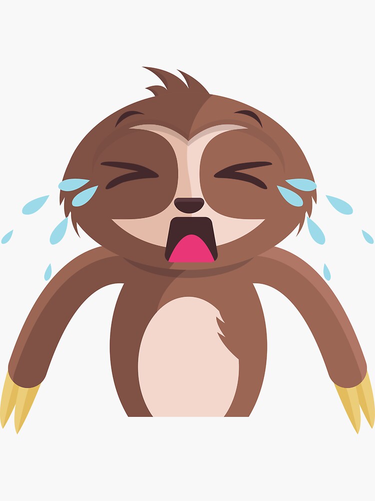 "Funny Cute sloth Cry Stack Sticker" Sticker for Sale by ELBStore ...
