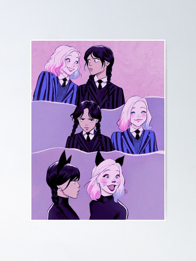"Wednesday and Enid" Poster for Sale by midjourneycg | Redbubble