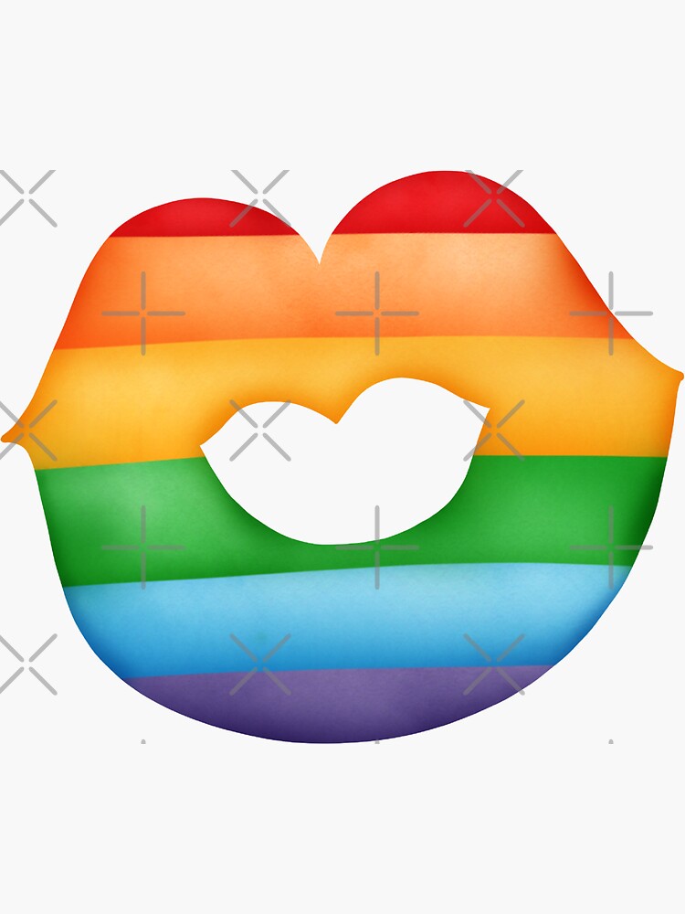 "Pride LGBT rainbow lips" Sticker for Sale by TasimaDesign | Redbubble