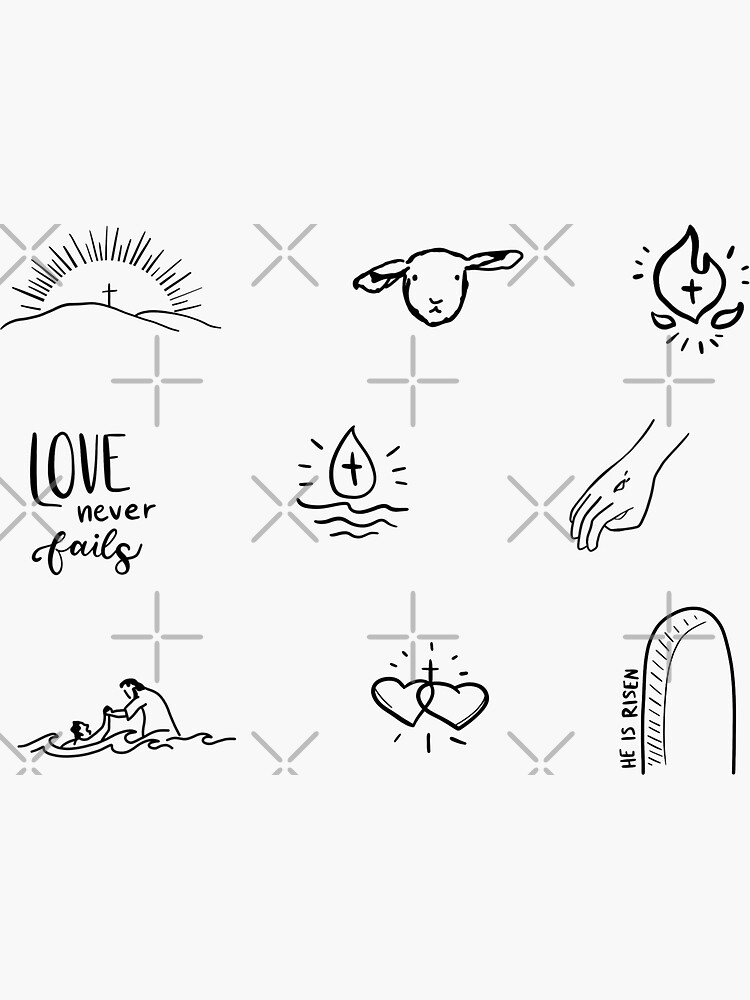"Catholic Christian Doodles " Sticker for Sale by tktkr | Redbubble