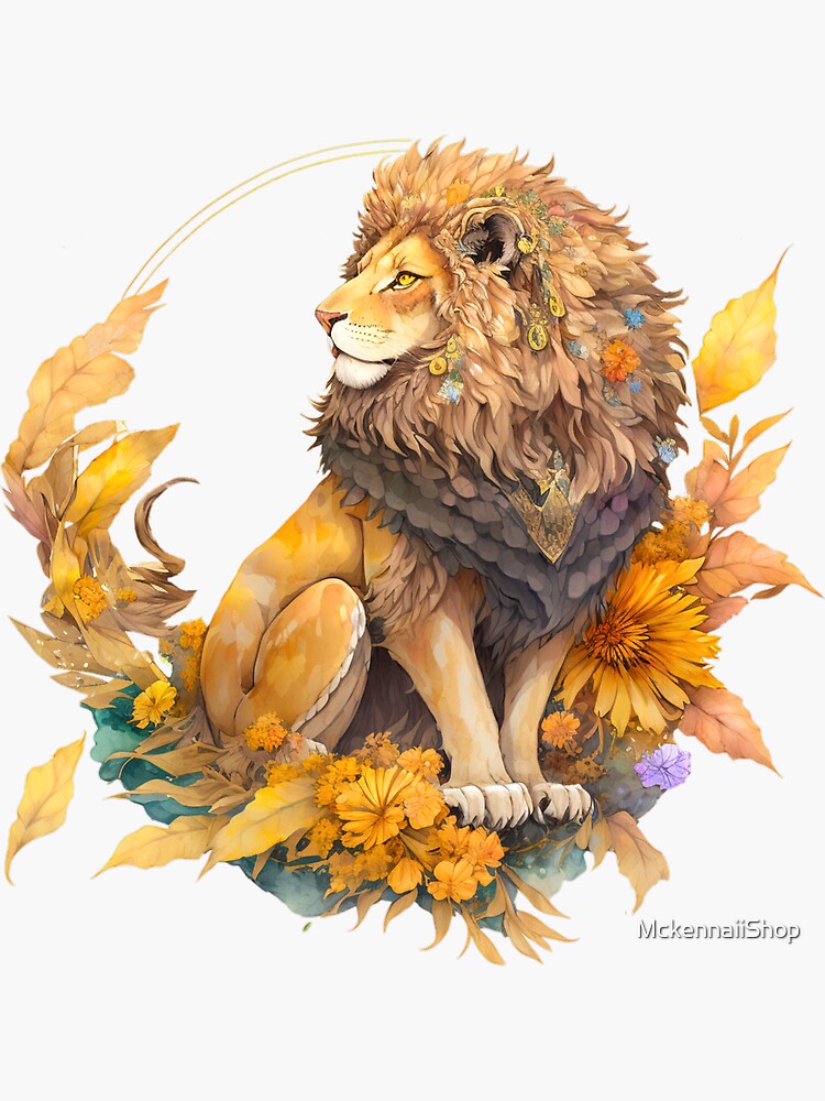 "Golden lion" Sticker for Sale by MckennaiiShop | Redbubble