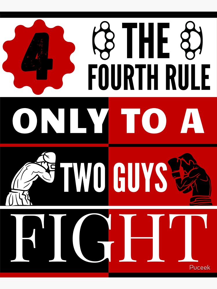 "Fight Club the fourth rule" Sticker for Sale by Puceek | Redbubble